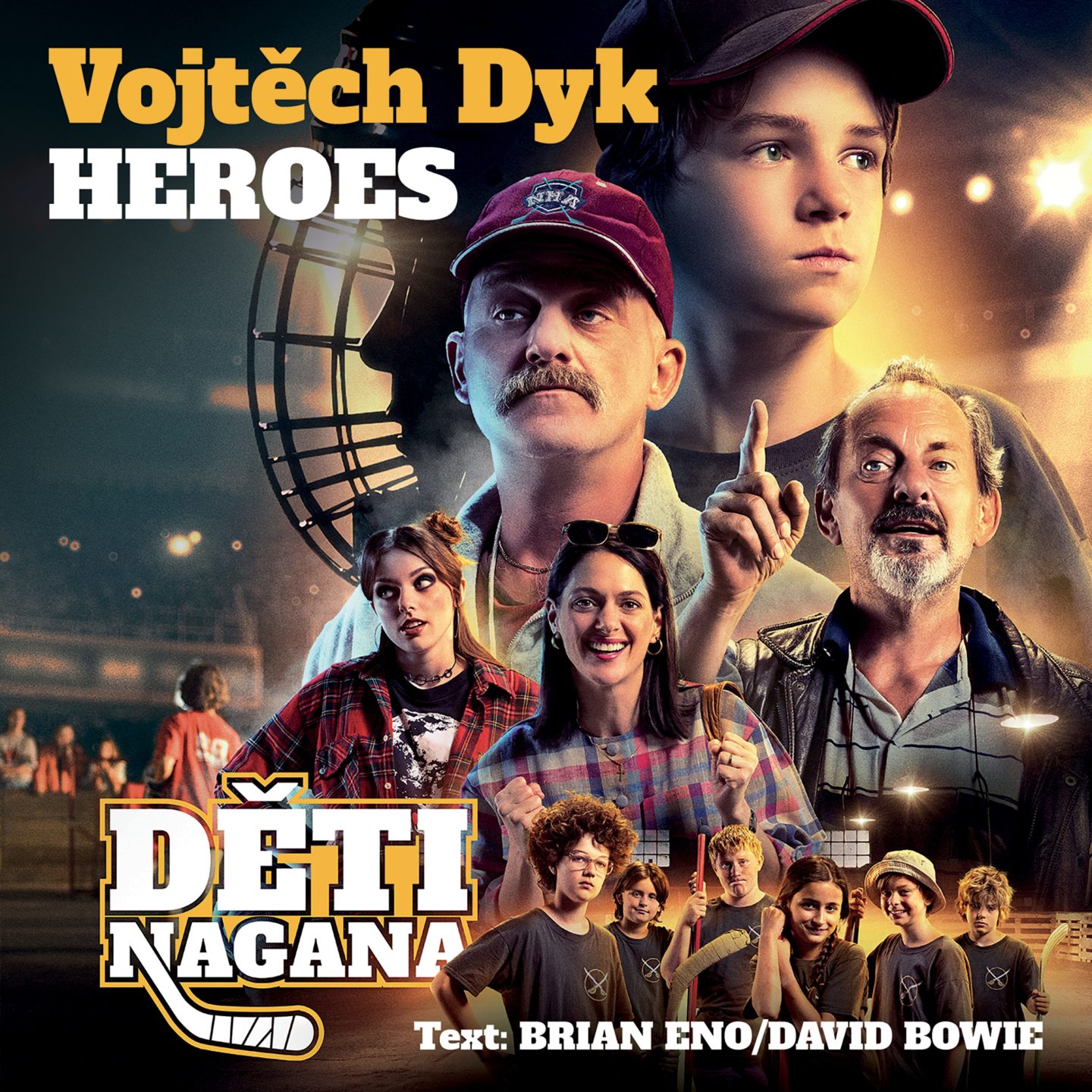 Děti Nagana doprovodí Bowieho píseň Heroes. Pro film ji nazpíval Vojta Dyk